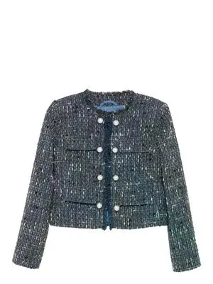 Liu Jo Bouclé Tweed Jacket - Blue