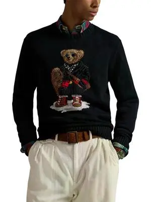 Polo Ralph Lauren Polo Bear-embroidered Sweater - Black