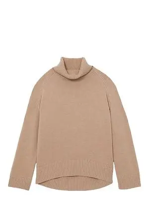 REISS Brooklyn Roll-Neck Wool And Cashmere-Blend Jumper Camel