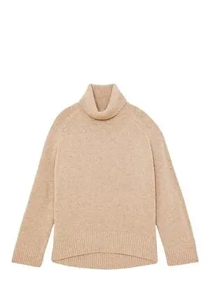 REISS Roll-neck Wool And Cashmere-blend Jumper - Oatmeal Neutral