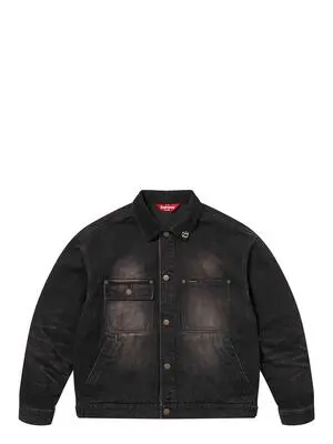 Supreme Distressed Selvedge Trucker Jacket - Black