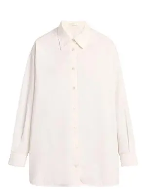 THE ROW Luka Cotton-cashmere Button-down Shirt - White