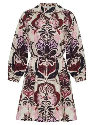 Cara Cara Henry Printed Mini Dress - Palm Pavillion Ivory