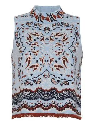 Cara Cara Julissa Sleeveless Top - Paisley Scarf