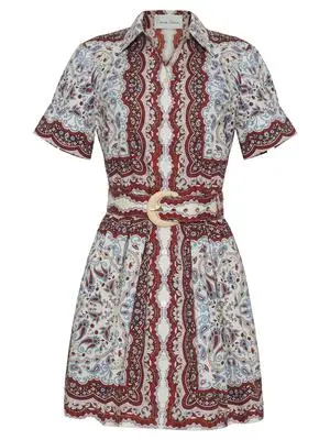 Cara Cara Malena Mini Shirtdress - Paisley Scarf Ivory