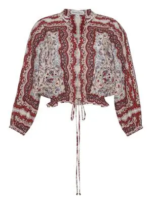 Cara Cara Perrin Cropped Top - Paisley Scarf Ivory
