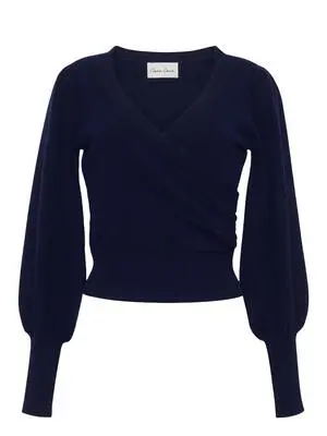 Cara Cara Ezra Wrap Top - Navy