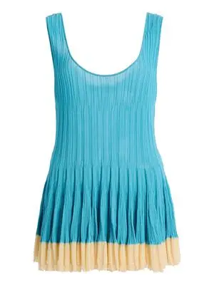 ASHLYN Shino Double-Hem Tank Blue