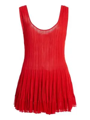 ASHLYN Shino Double-Hem Tank Red