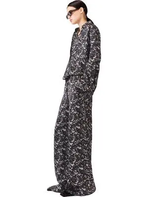 Stella McCartney Lace Print Oversized Drawstring Pants - Black