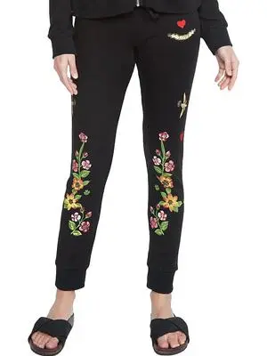 Lauren Moshi Jess Floray Eye Love Sweatpants - Black
