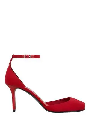 COURREGES Peep-toe Ankle-strap Pumps - Red