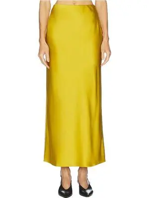 ALIGNE Harris Satin Skirt - Hot Mustard
