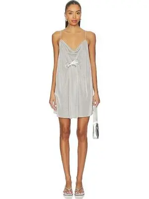 KATE BARTON Peyton Cowl Neck Mini Dress - Silver