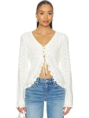 Astr The Label Lacey Cardigan - Cream