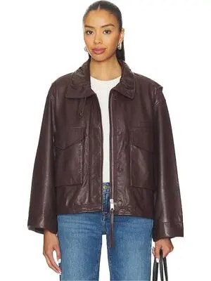 ALLSAINTS Clay Leather Jacket - Oxblood Red