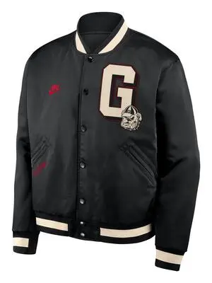 Nike Georgia Legacy College Full-snap Bomber Jacket - Black