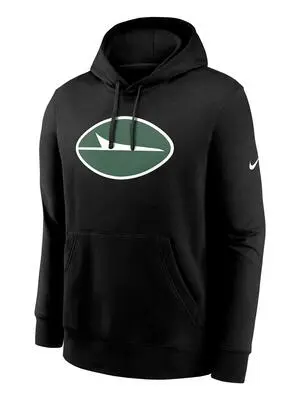 Nike New York Jets Club Logo Nfl Pullover Hoodie - Black