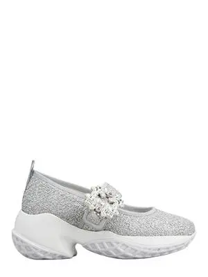 ROGER VIVIER Viv' Run Babies Crystal Buckle Sneakers - Silver