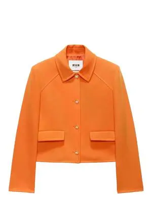 MSGM Fitted Cropped Jacket - Orange