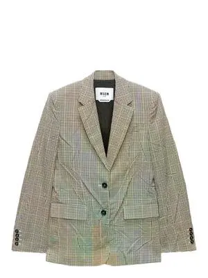 MSGM Checked Blazer - Neutrals
