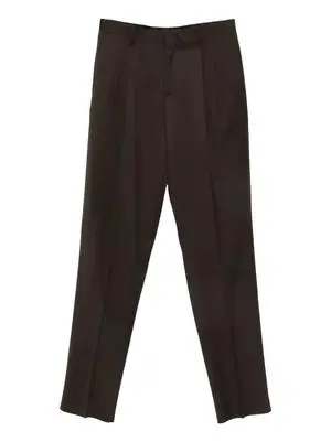 LARDINI Pleated Straight-leg Trousers - Brown