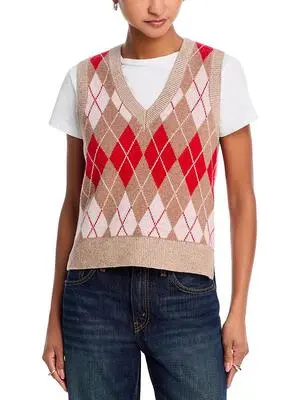 RE/DONE Argyle Vest - Red Combo