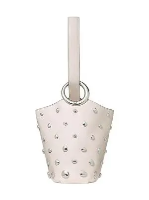 Kate Spade New York Halo Mini Studded Leather Bucket Bag - Cream