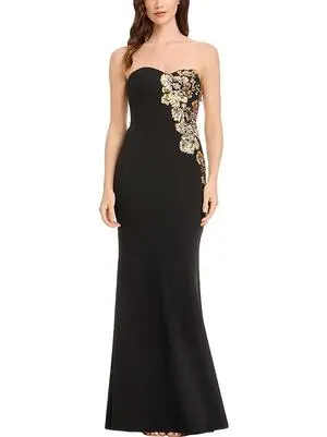 Dress The Population Tiana Sequin Mermaid Gown - Gold Multi