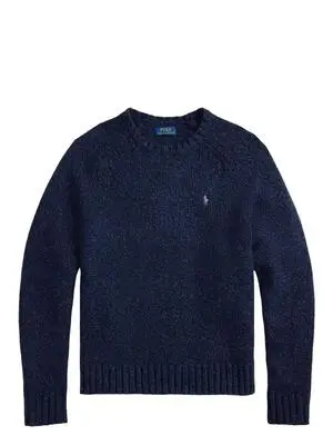 Ralph Lauren Crewneck Sweater With Embroidered Logo - Blue