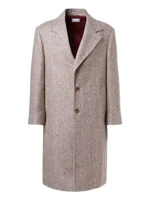 Brunello Cucinelli Herringbone Wool And Alpaca-blend Overcoat - Beige