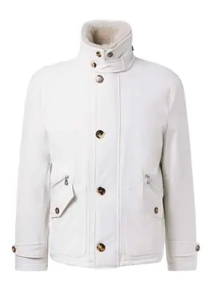 Brunello Cucinelli Shearling-lined Jacket - White