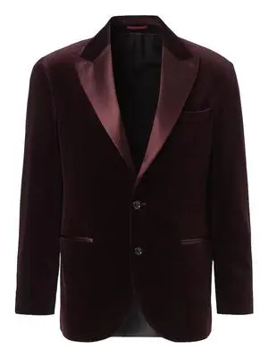 Brunello Cucinelli Cotton Velvet Blazer - Burgundy