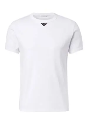 Prada Triangle Cotton Jersey T-shirt - White