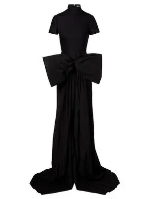 David Koma Bow-detail Gown - Black