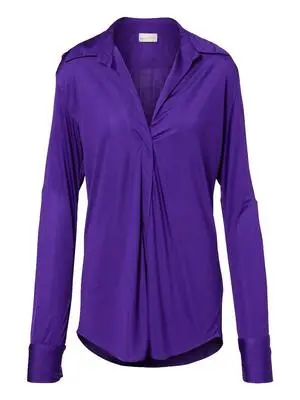 Dries Van Noten Gathered Blouse - Purple