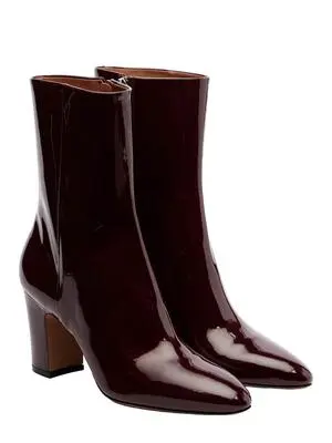 Paris Texas Lavinia 75 Patent Leather Ankle Boots - Burgundy