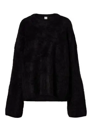 TOTEME Oversized Alpaca-blend Crewneck Sweater - Black