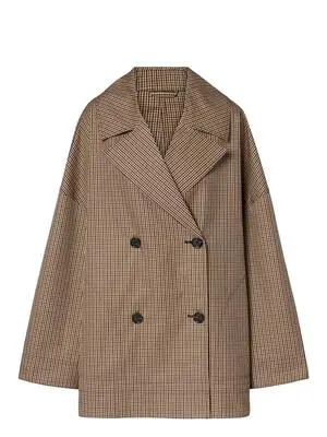 TOTEME Checked Organic Cotton Blazer - Beige