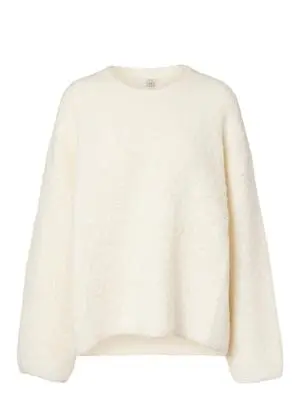 TOTEME Oversized Alpaca And Wool-blend Bouclé Sweater - White