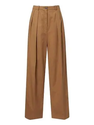 THE ROW Igor Cotton And Cashmere Wide-leg Pants - Beige