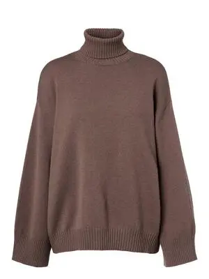 Brunello Cucinelli Oversized Cashmere Turtleneck Sweater - Brown