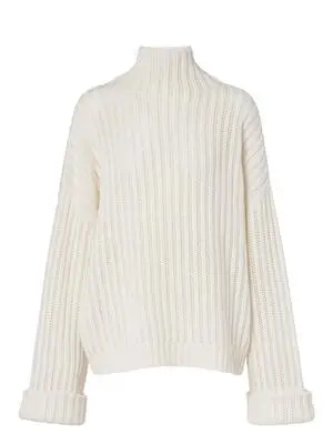 Brunello Cucinelli Ribbed-knit Cashmere Turtleneck Sweater - White