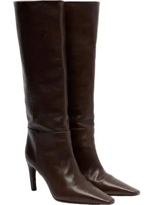 Brunello Cucinelli Monili Leather Knee-high Boots - Brown