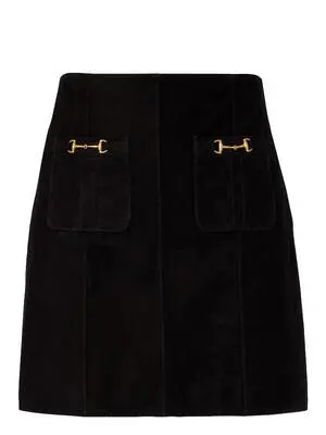 Rixo Wiley Suede Miniskirt - Black