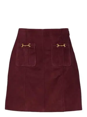 Rixo Wiley Suede Miniskirt - Brown