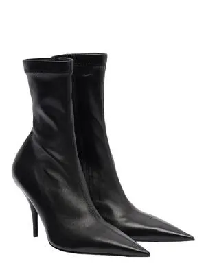 Balenciaga Avenue 90 Leather Ankle Boots - Black
