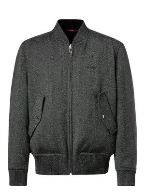 Gucci Herringbone Wool Bomber Jacket - Black