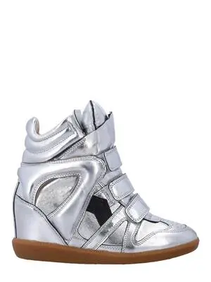 Isabel Marant Bekett Metallic High-top Sneakers - Gun Metal