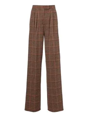 Max Mara Seggio Wool And Cotton Jersey Wide-leg Pants - Brown